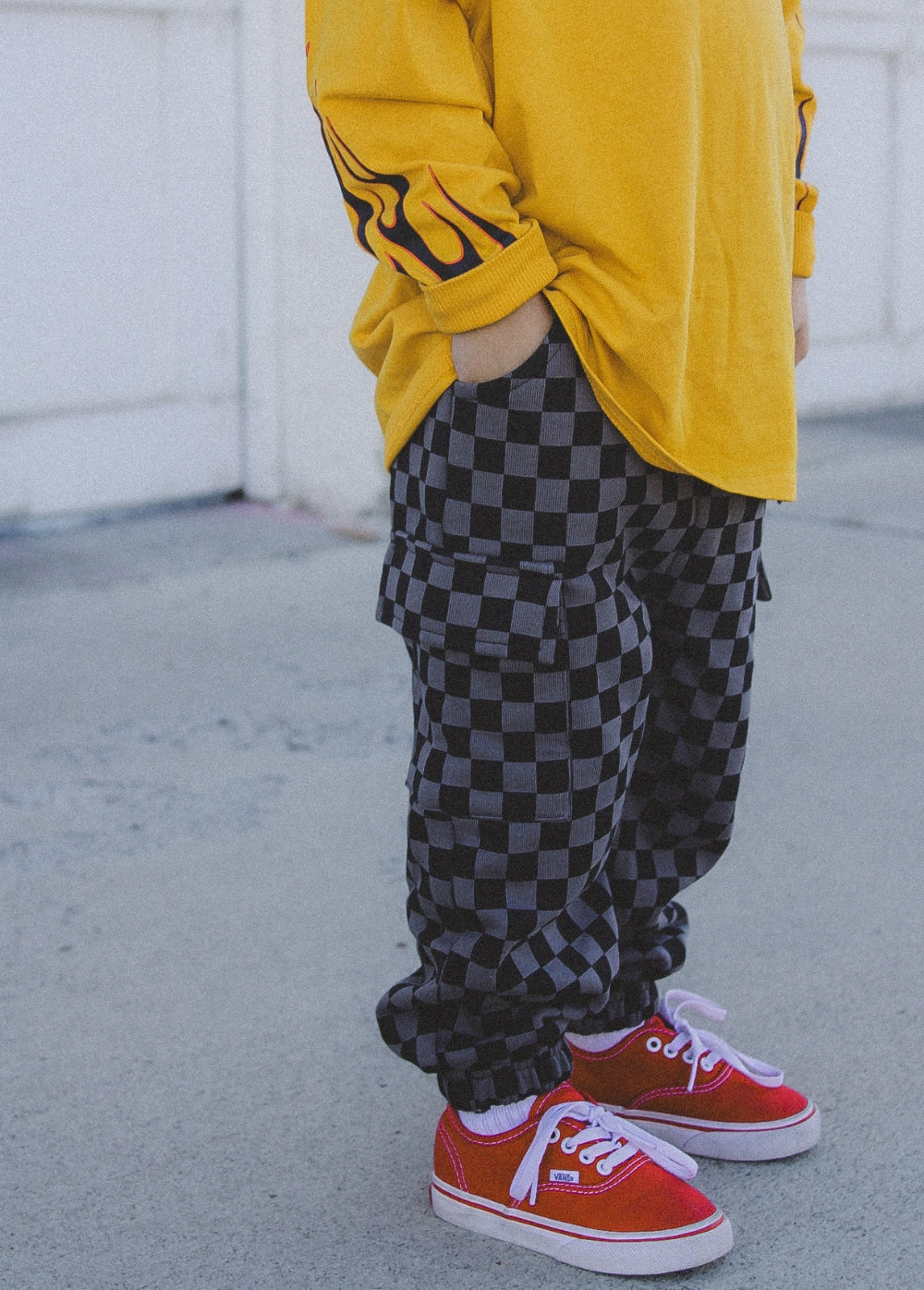 Little Trouble Sweatpants | Gray Checker