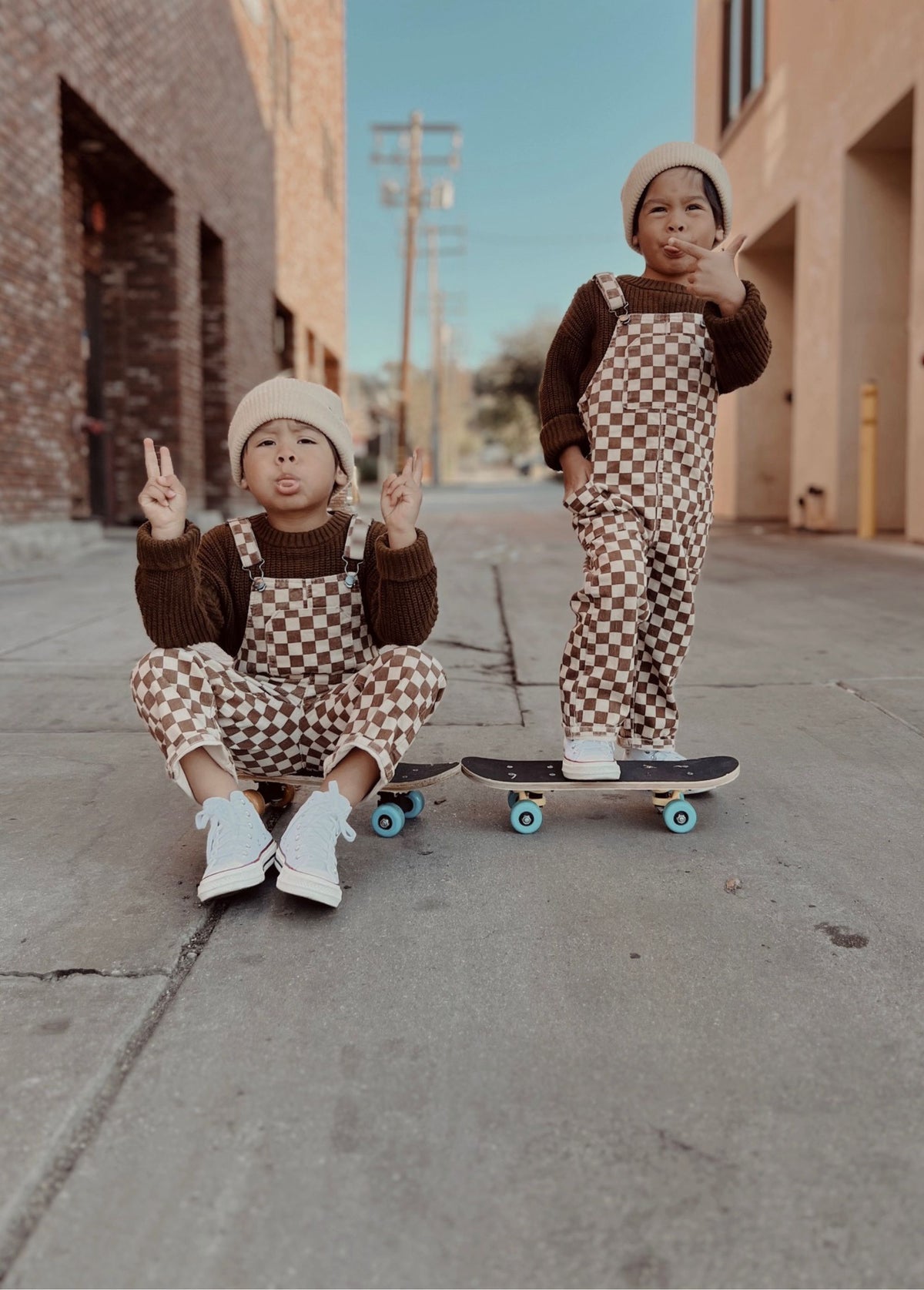 Little Trouble Checkered Overalls | Little Trouble