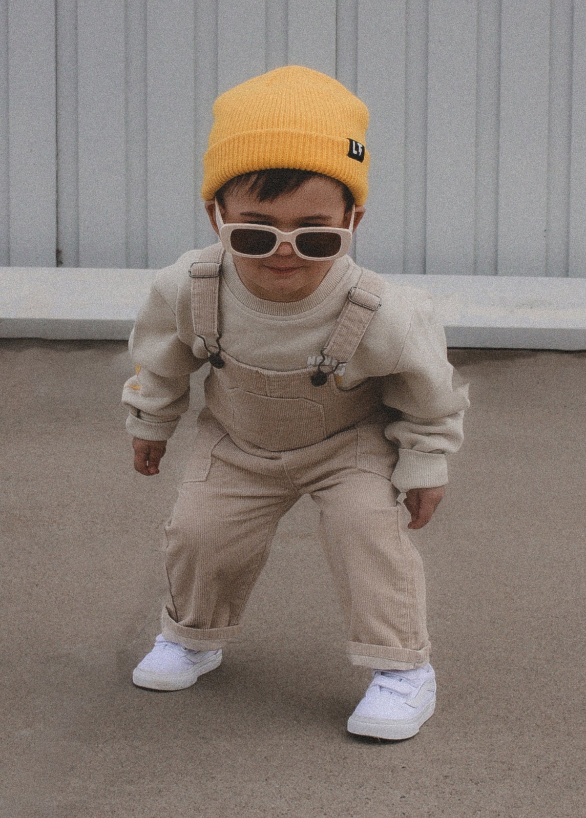 Little Trouble Beige Corduroy Overalls | Little Trouble