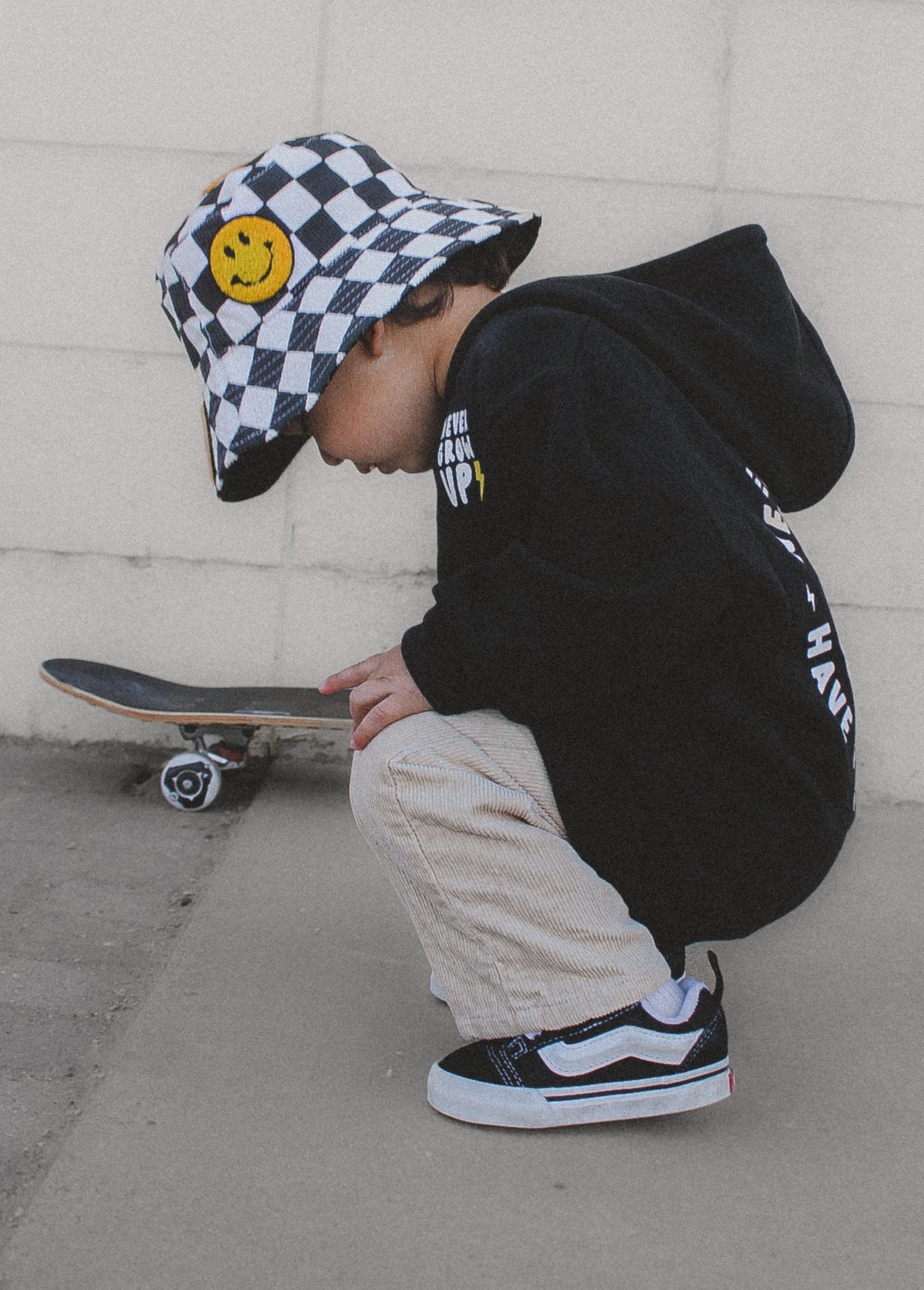 Smiley Bucket Hat Checkers | Little Trouble