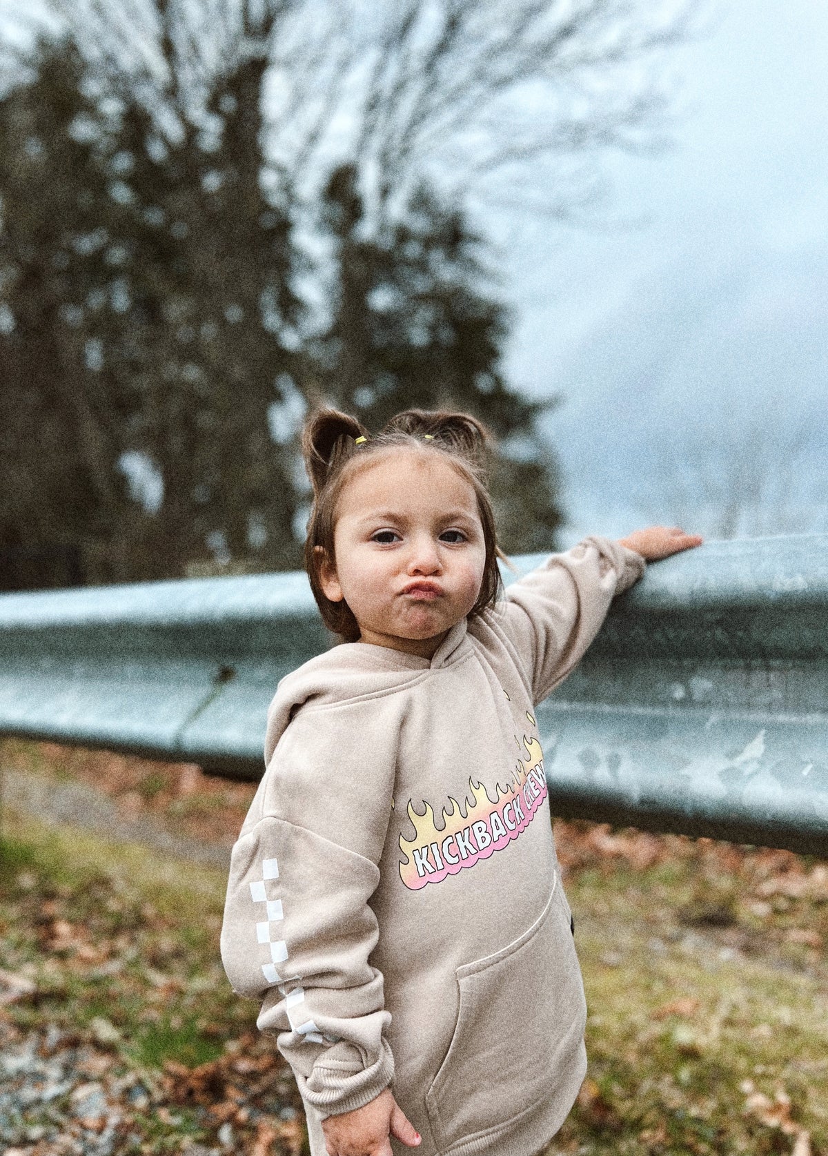 Little Trouble Hoodie | Concrete Kickback Tan | Little Trouble