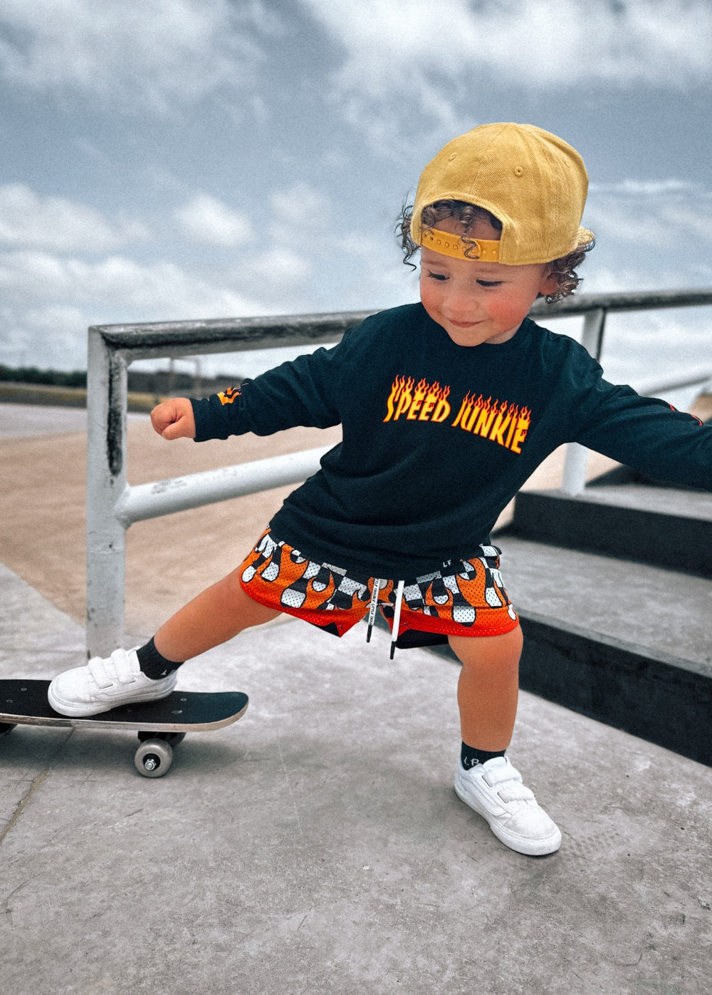 Little Trouble Heater Checker Flame Mesh Shorts | Little Trouble